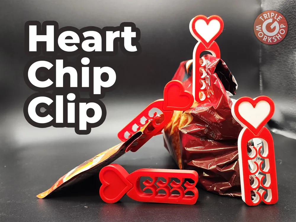 Heart Chip Clip Remixed by Triple G Workshop - MakerWorld