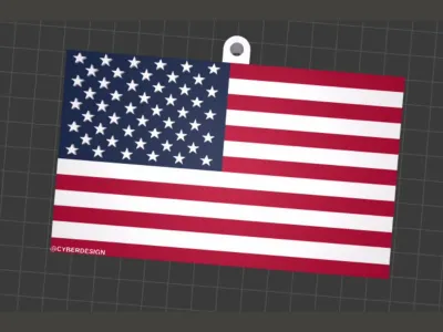 USA Flag Keychain American Keyring Gift by Admin - MakerWorld