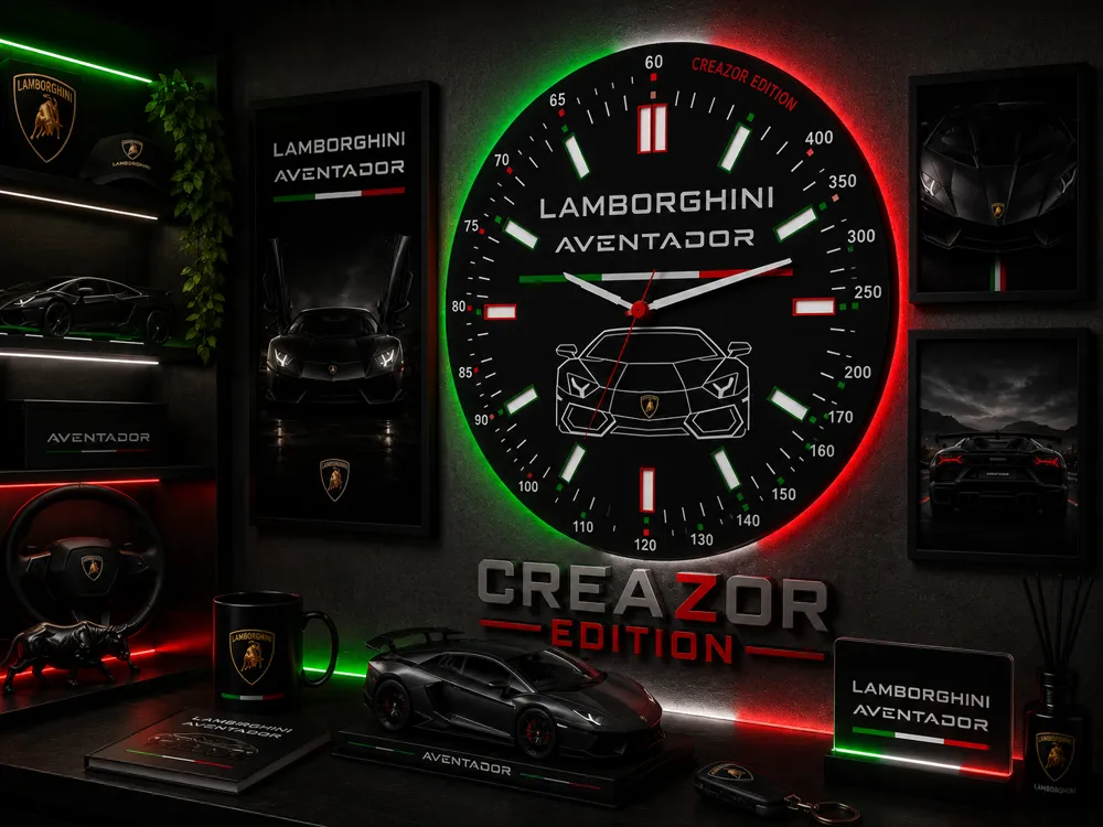 Modular Wall Clock – Lamborghini Aventador - Free 3D Print Model ...