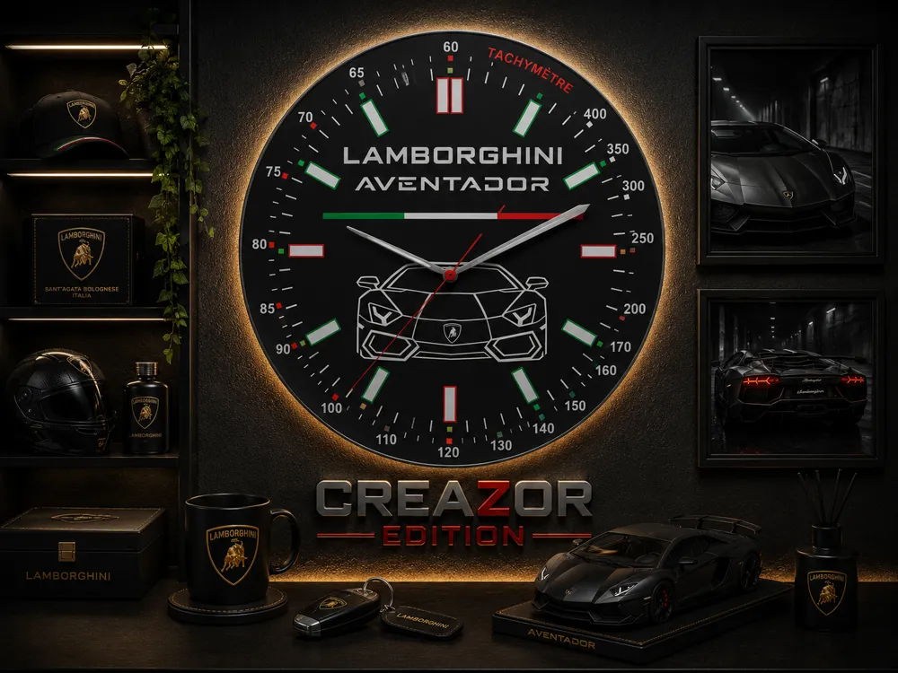 Modular Wall Clock – Lamborghini Aventador - Free 3D Print Model ...