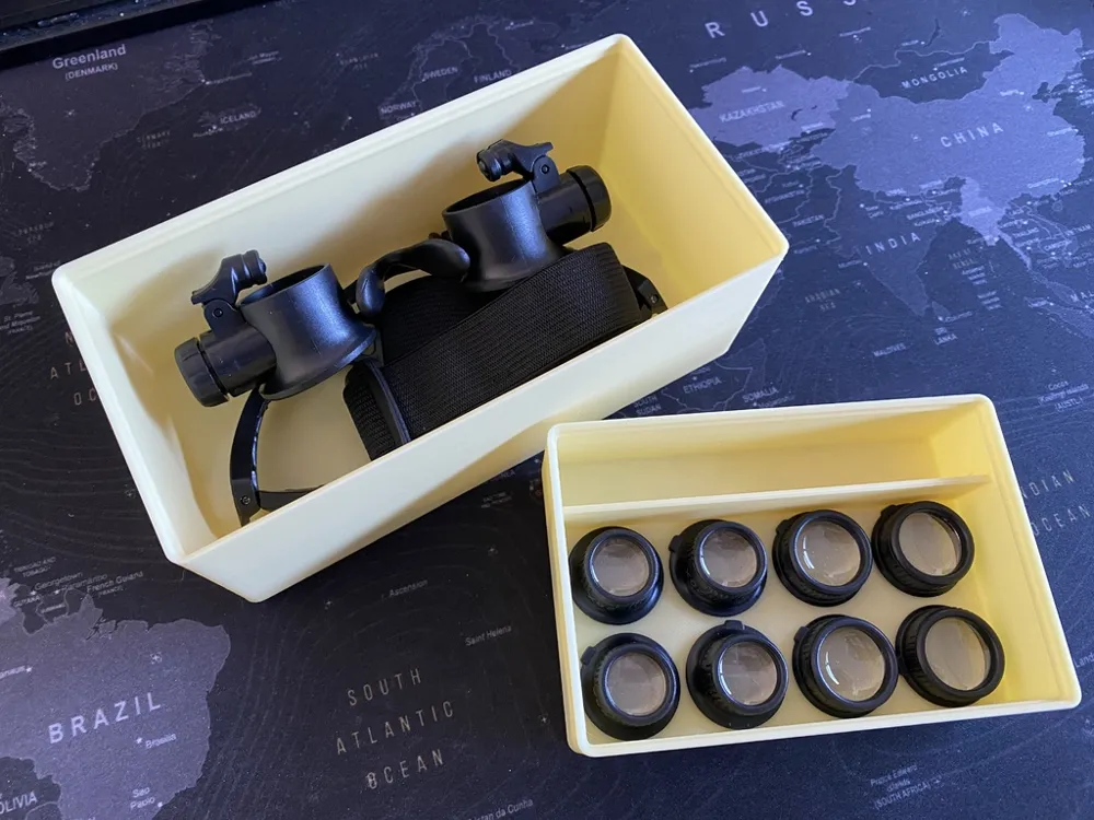 Magnifying Glass Lens Box Gridfinity Remixed by Ricardo Gomes - MakerWorld