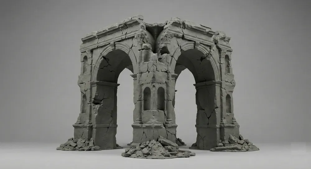 The Gatekeeper: Arch of Janus in Ruins - Free 3D Print Model - MakerWorld