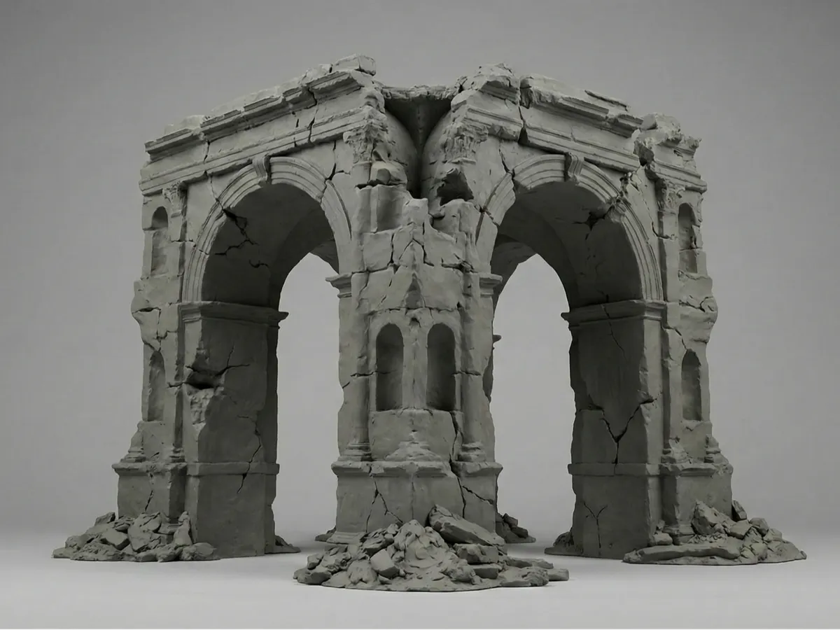The Gatekeeper: Arch of Janus in Ruins - Free 3D Print Model - MakerWorld