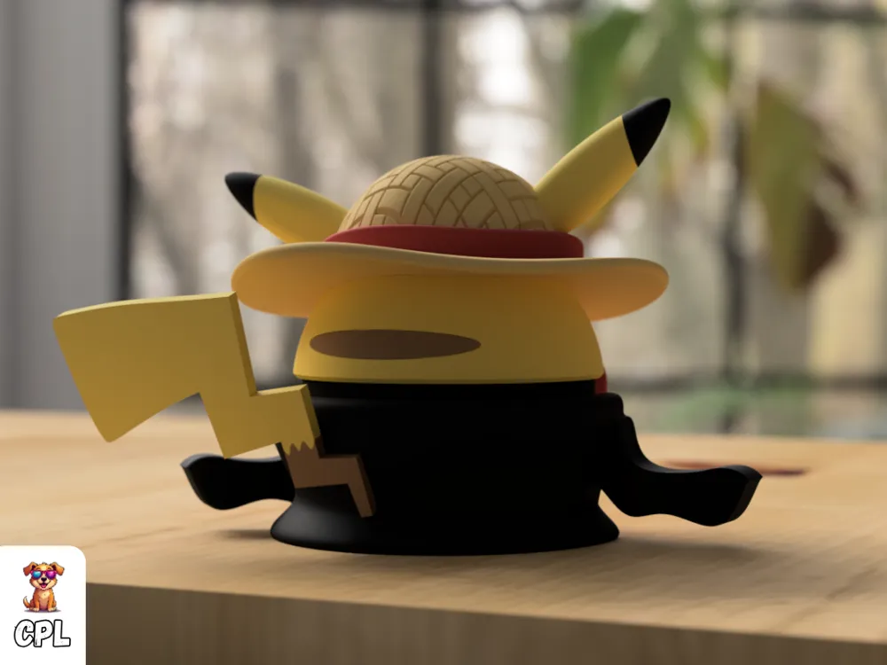 #025 - Pikachu Monkey D. Luffy Pokéball por Chris's Print Lab ...