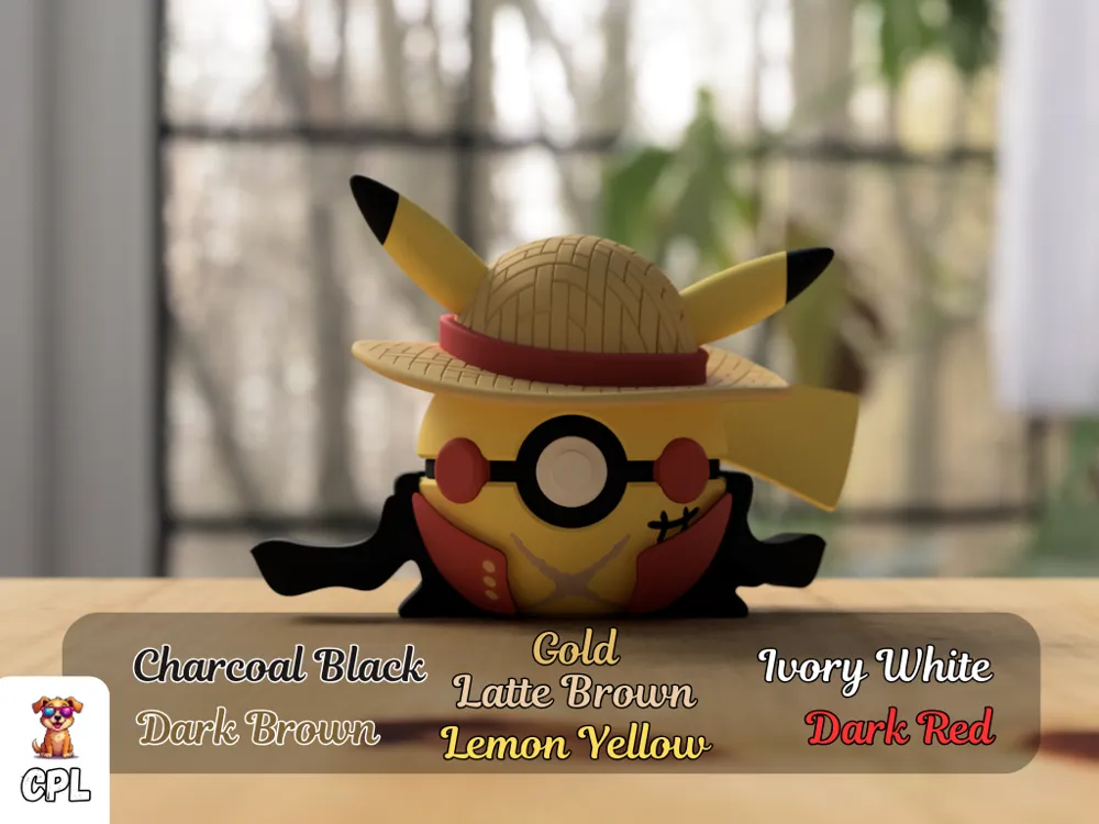 #025 - Pikachu Monkey D. Luffy Pokeball - Free 3D Print Model - MakerWorld