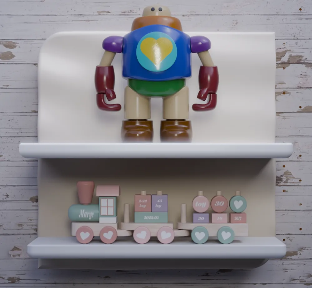 Wave Shelf with Two Tiers by tinidesign.shop MakerWorld: Download Free 3D Models