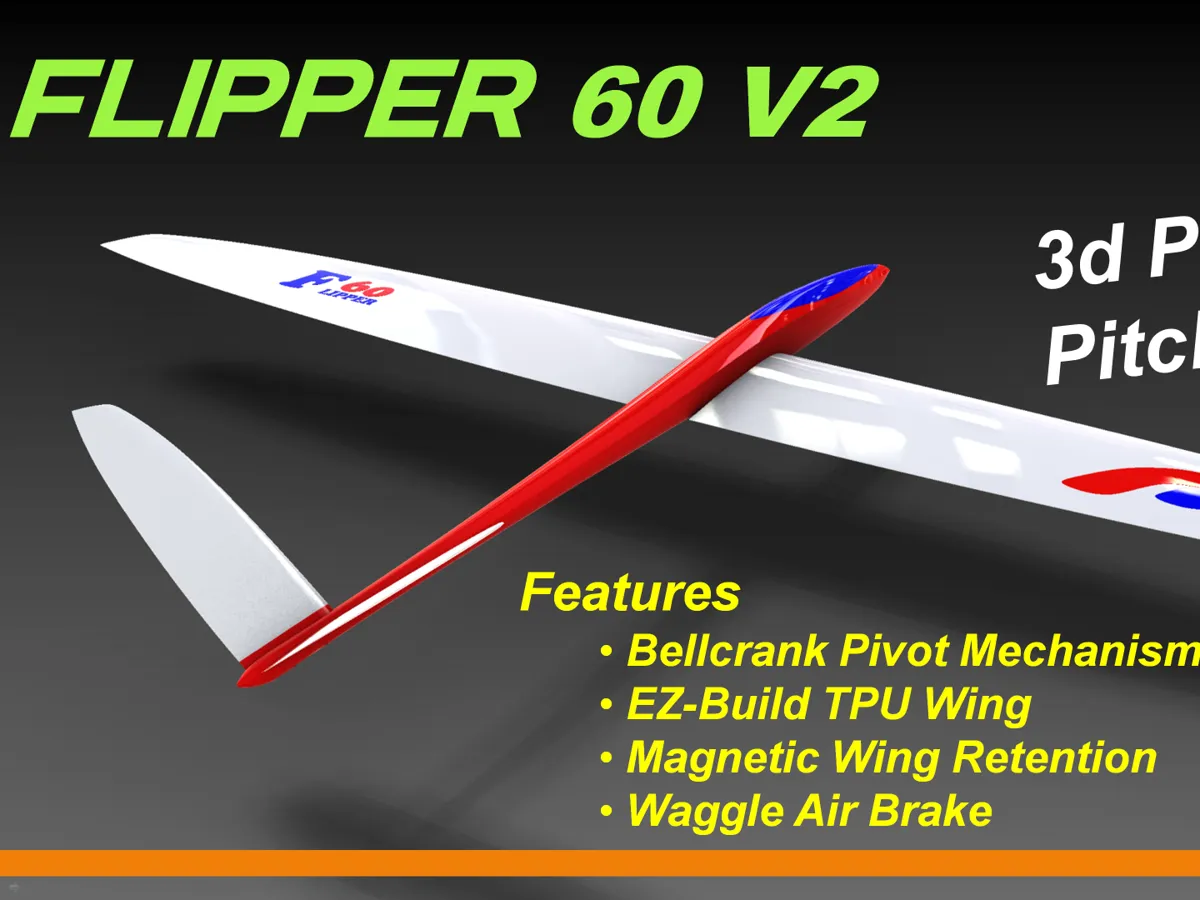 Flipper60 V2 - 3D Printed, 60” Twisty Wing Glider by geode.rc ...