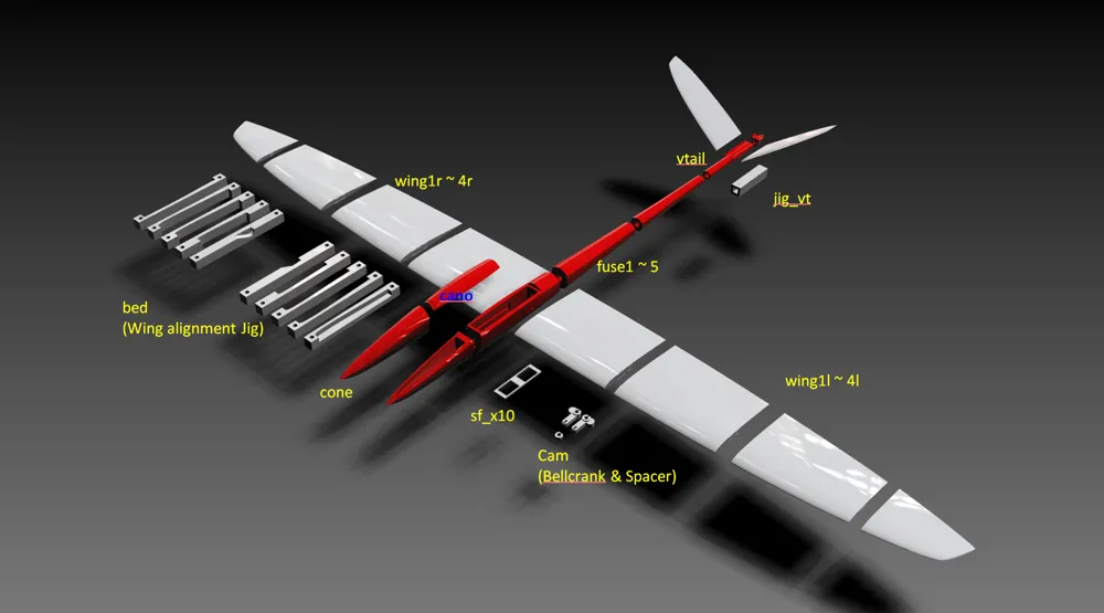 Flipper60 V2 - 3D Printed, 60” Twisty Wing Glider - Free 3D Print Model ...