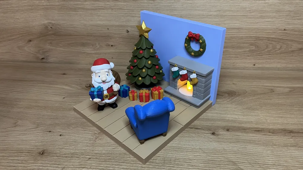 Santa in the Living Room - Free 3D Print Model - MakerWorld