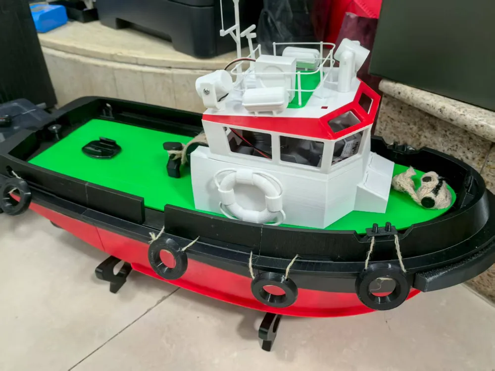 Paint-free version tugboat, no multi-color printing required - Free 3D ...