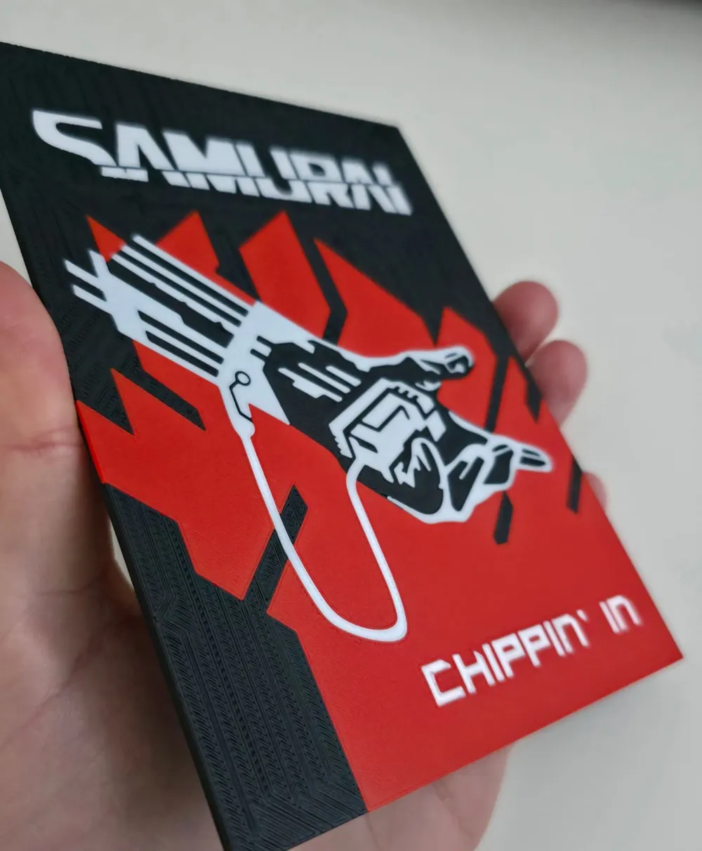 赛博朋克 2077 武士乐队 插入芯片 (需要AMS) - 免费 3D 打印模型 - MakerWorld