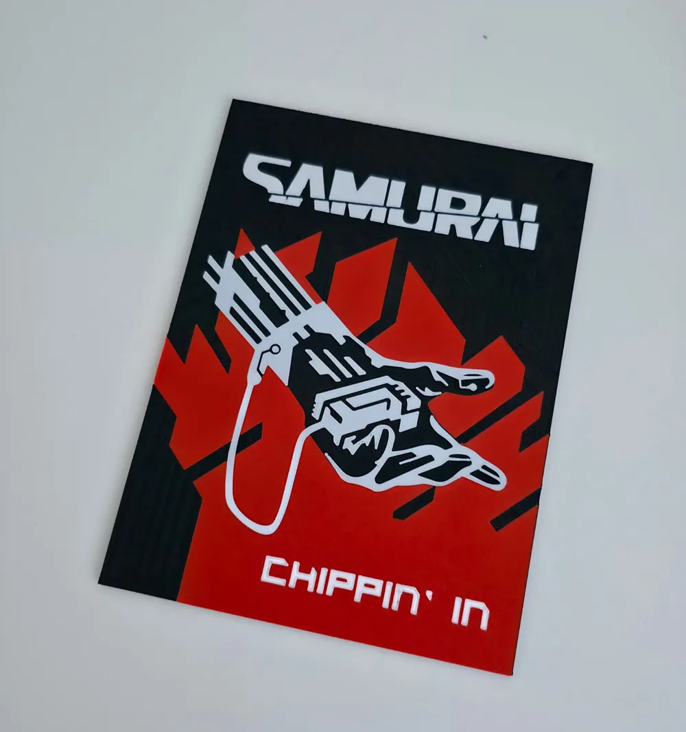 赛博朋克 2077 武士乐队 插入芯片 (需要AMS) - 免费 3D 打印模型 - MakerWorld