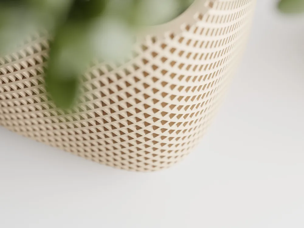 Plant Pot double Rib rounded cube by HpInvent - MakerWorld