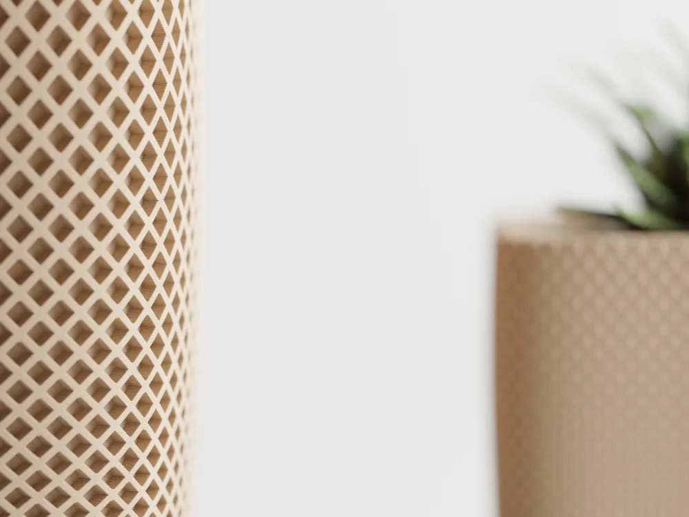 Plant Pot double Rib rounded cube by HpInvent - MakerWorld