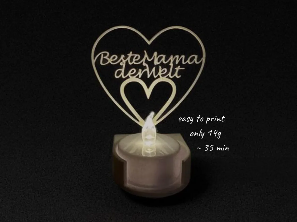 Tealight Best Mom in the World (LED) - Free 3D Print Model - MakerWorld