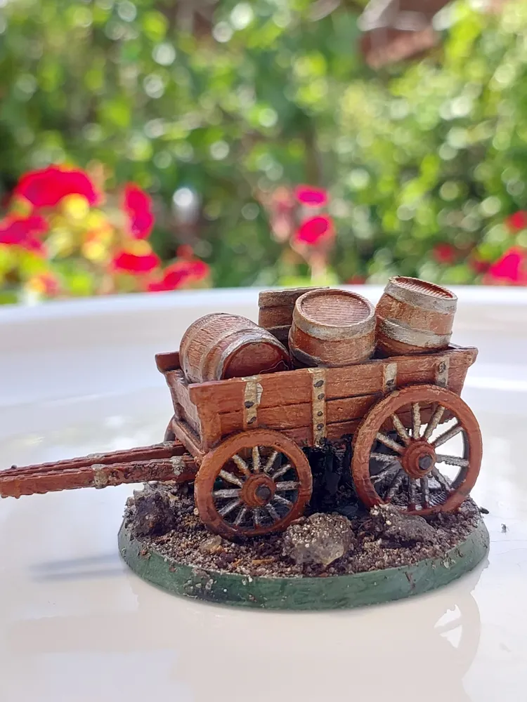 Small Barrel Cart - Fantasy TTRPG Scatter Terrain by Maker Girl Millie ...