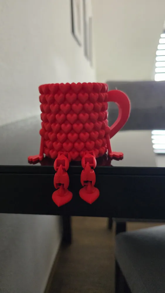 Heart Mug, cup with articulated legs, regular by mixersnk MakerWorld ...