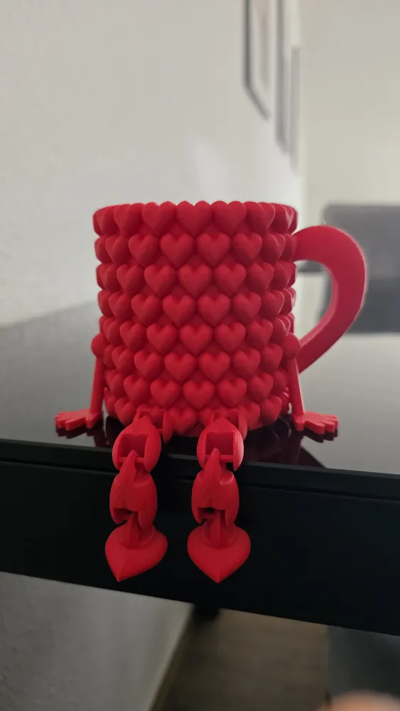 Heart Mug, cup with articulated legs, regular by mixersnk MakerWorld ...