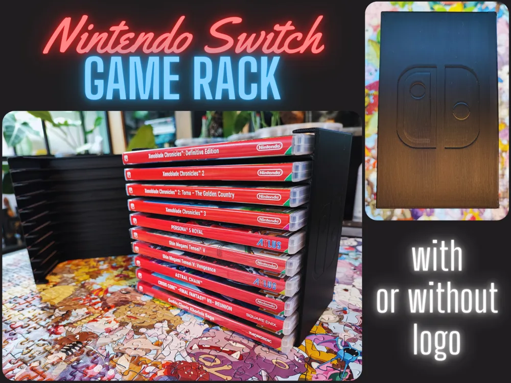 Nintendo Switch game rack by ziutti - MakerWorld