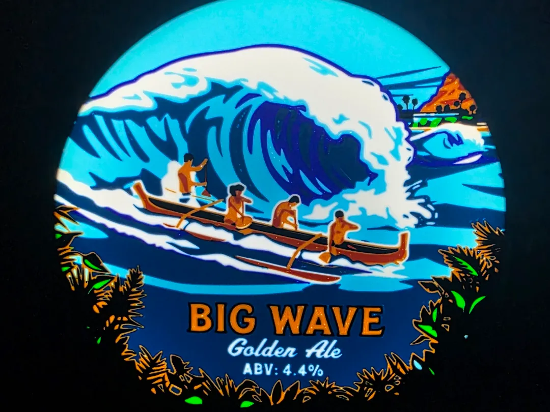 Caja de Luz Redonda de Cerveza Kona Big Wave - Modelo de impresión 3D ...