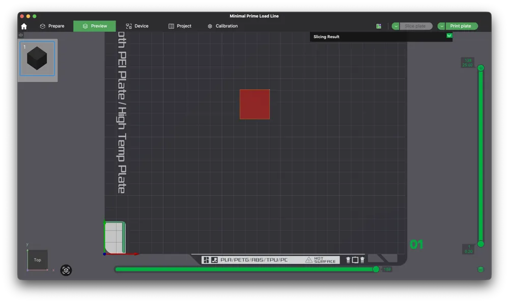 P1S/P1P Minimal Prime/Load Line in print exclusion - Free 3D Print ...