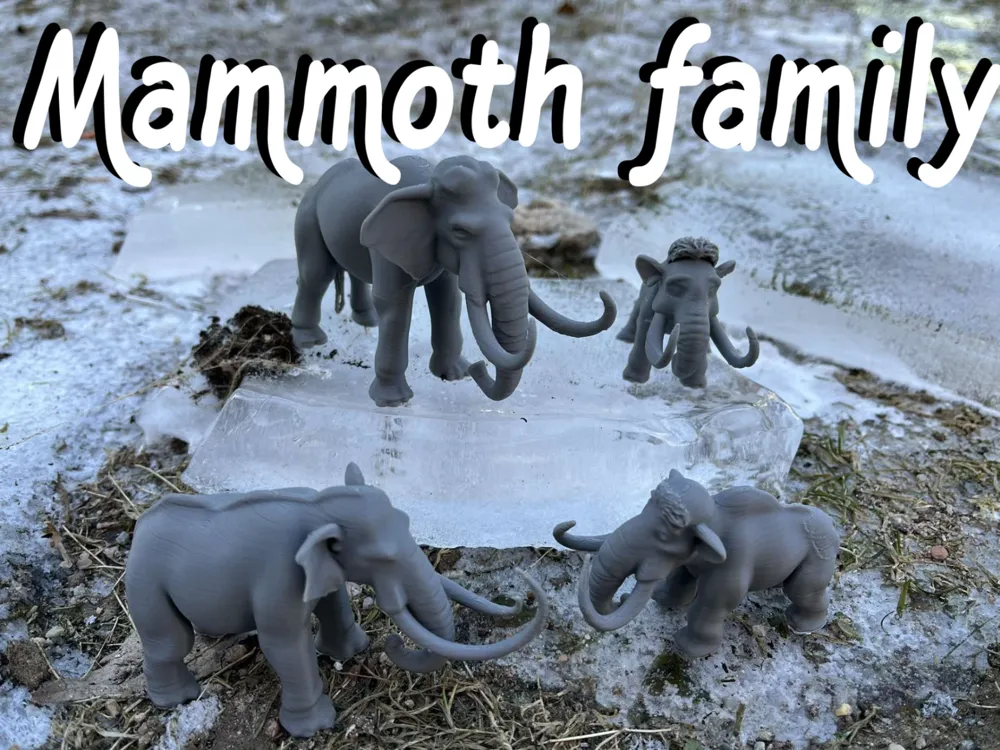 Mammoth family Ice Age by Ainon3Dprint - MakerWorld