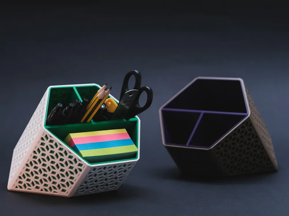 Hexagon Design Desk Organizer by KL Worx MakerWorld: Download Free 3D ...