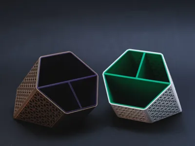 Hexagon Design Desk Organizer by KL Worx MakerWorld: Download Free 3D ...