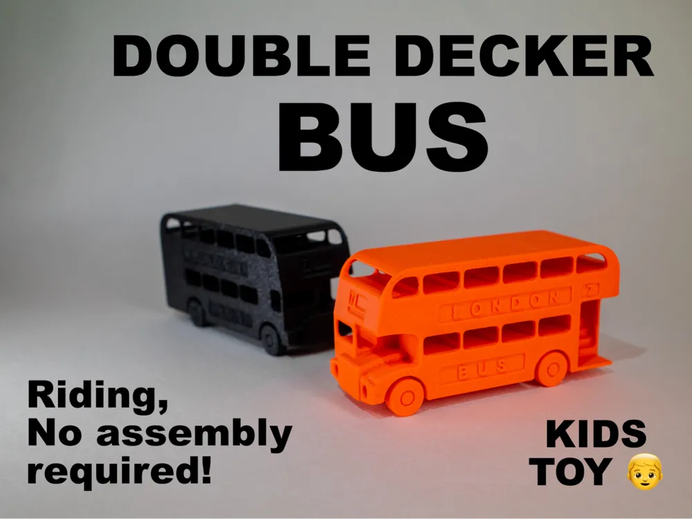 Double decker BUS Model Toy Kids - One piece print - Free 3D Print ...