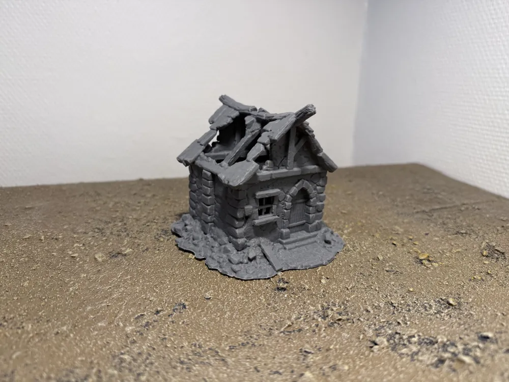 Small ruined cottage - DND terrain - Free 3D Print Model - MakerWorld