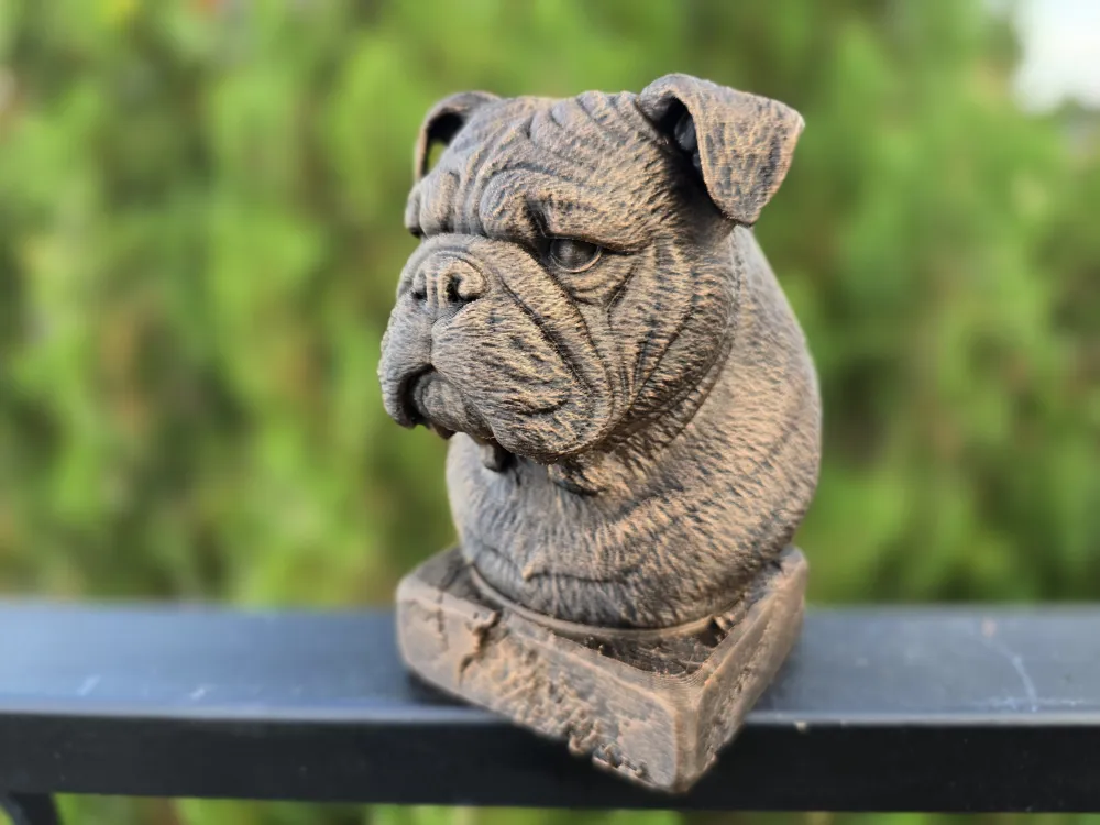 Old English Bulldog Bust – Dog Collector Statue - Free 3D Print Model ...