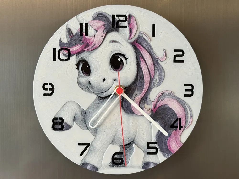 wall / desk clock cute unicorn by cP3D MakerWorld: Download Free 3D Models