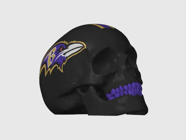 Baltimore ravens skull - Free 3D Print Model - MakerWorld