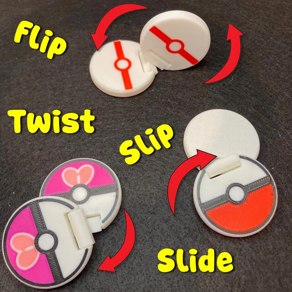 Pokeball Slider + Flip Fidgets (Quick