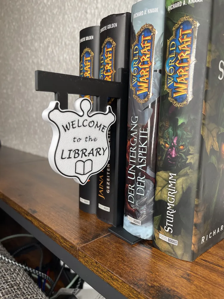 Welcome to the Library Schild Book Nook - Free 3D Print Model - MakerWorld