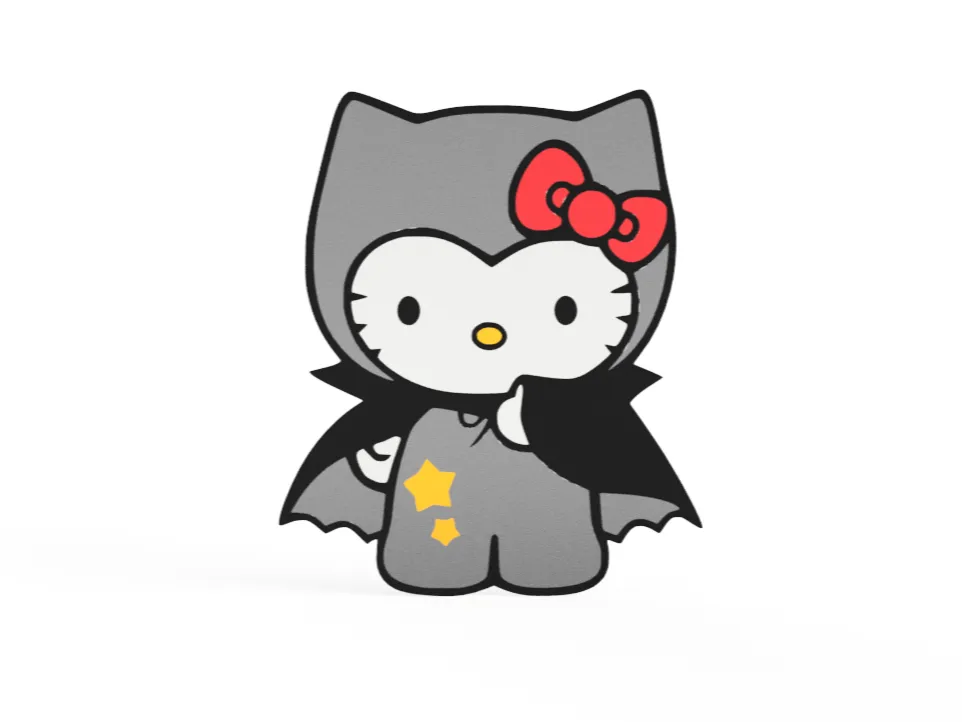 Hello Kitty Vampire Halloween Wall Art by Sitsero - MakerWorld