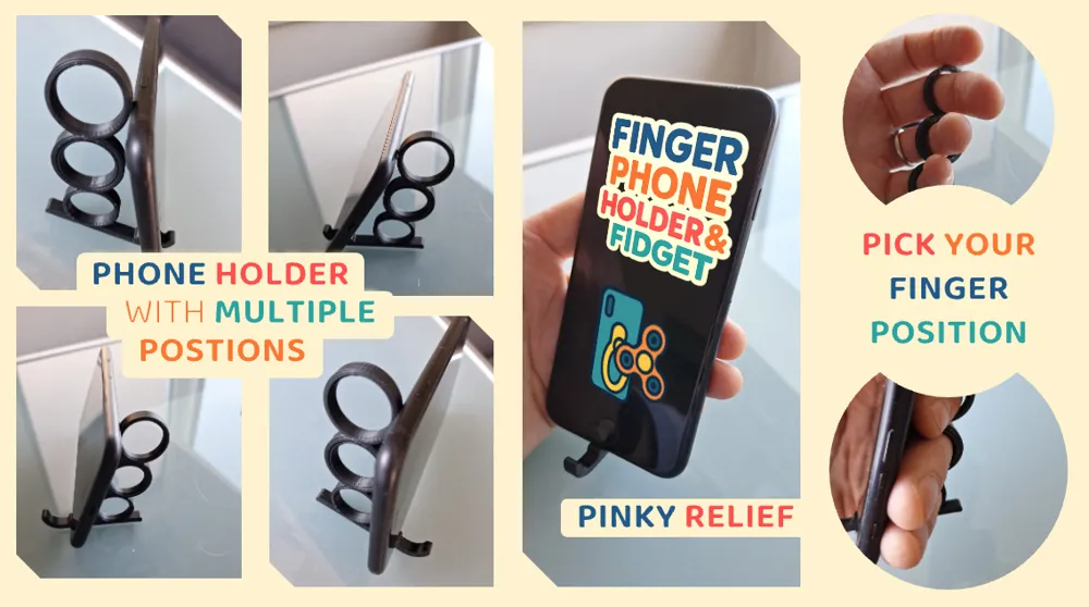 FINGER PHONE HOLDER & FIDGET by thiz3D - MakerWorld
