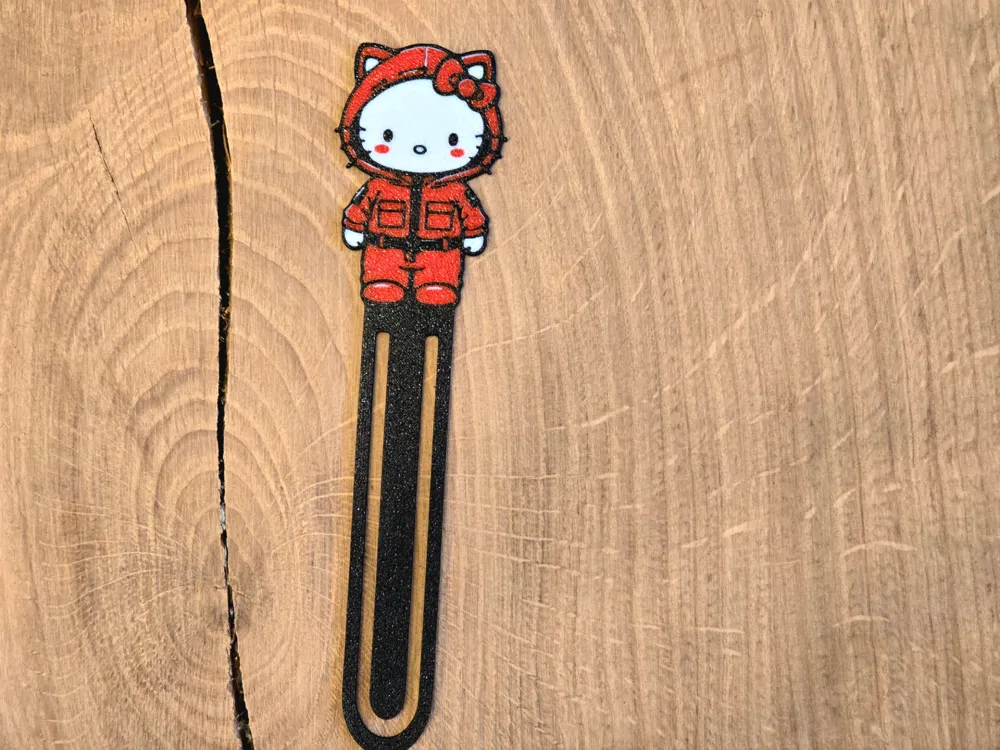 Hello Kitty in Squid Game guard suite bookmark by Goomol DIY - MakerWorld