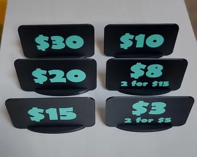Price Signs with Oval Stands (Dollar & Euro) by 3DMagpie MakerWorld ...