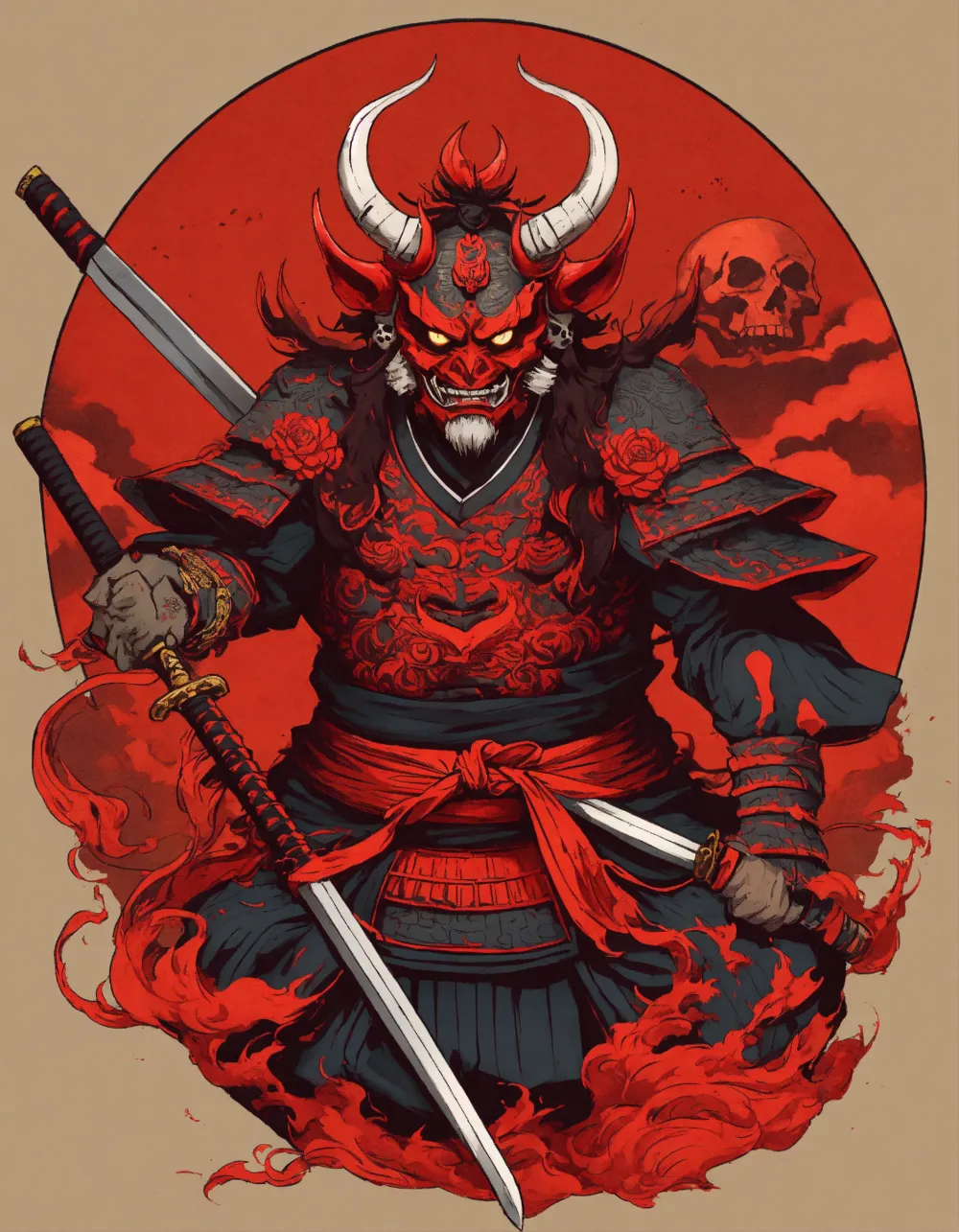 samurai demon pack of two hueforge by Xasmukarman - MakerWorld