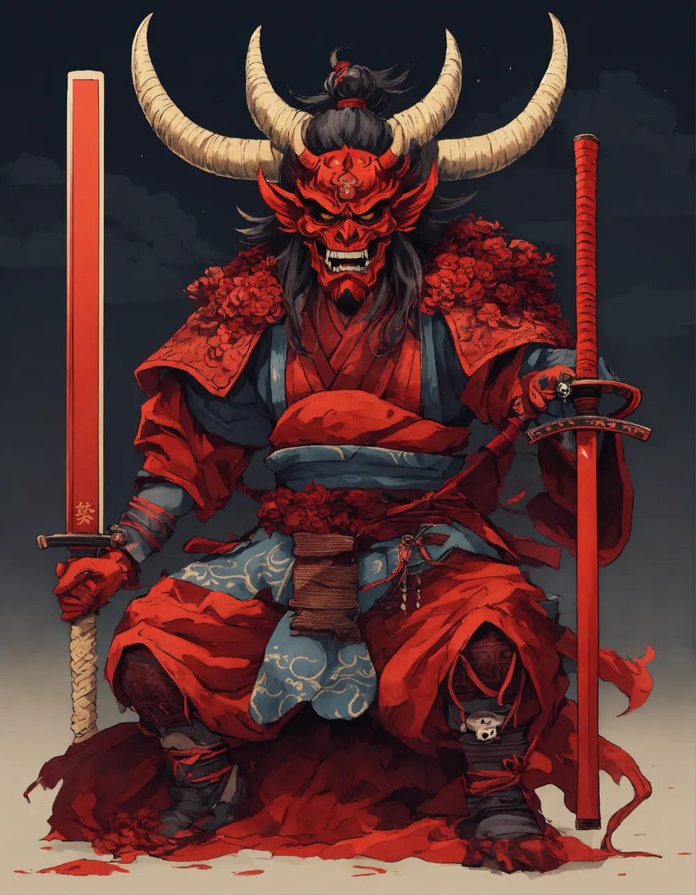 samurai demon pack of two hueforge by Xasmukarman - MakerWorld