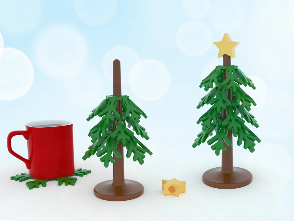 christmas tree coaster - Free 3D Print Model - MakerWorld
