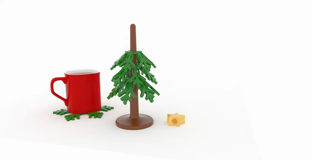 christmas tree coaster - Free 3D Print Model - MakerWorld