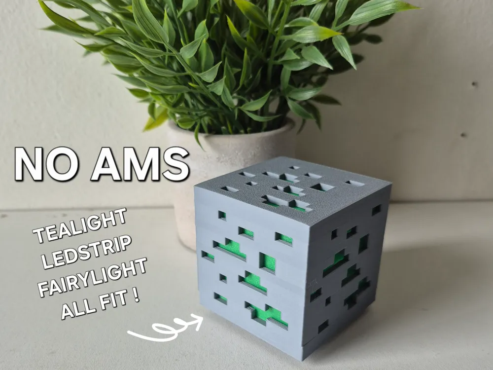 Minecraft ore lamp universal fit by Nismo3Dprint MakerWorld: Download ...