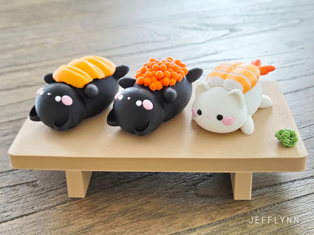 Gato Sushi - Camarón - Modelo de impresión 3D gratuito - MakerWorld