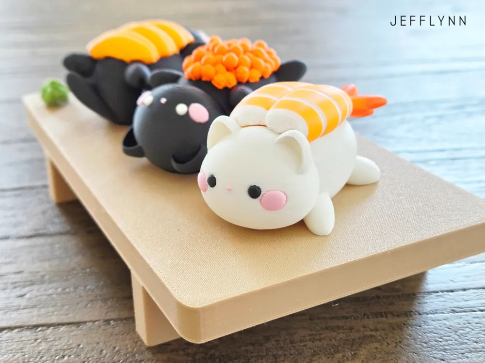 Gato Sushi - Camarón - Modelo de impresión 3D gratuito - MakerWorld