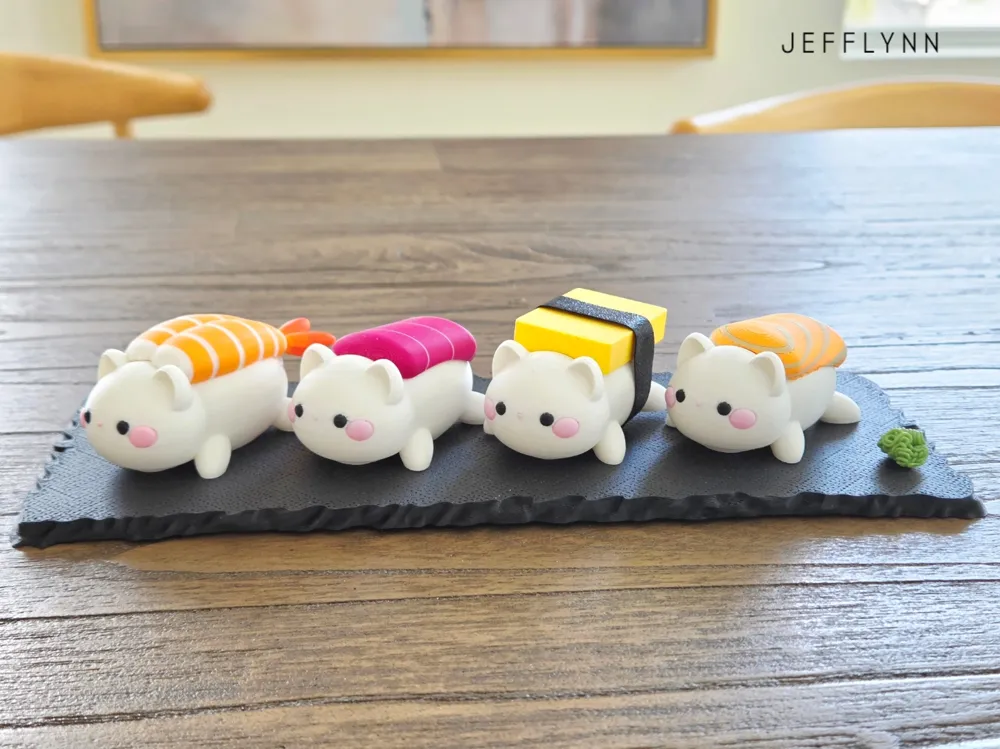 Gato Sushi - Camarón - Modelo de impresión 3D gratuito - MakerWorld