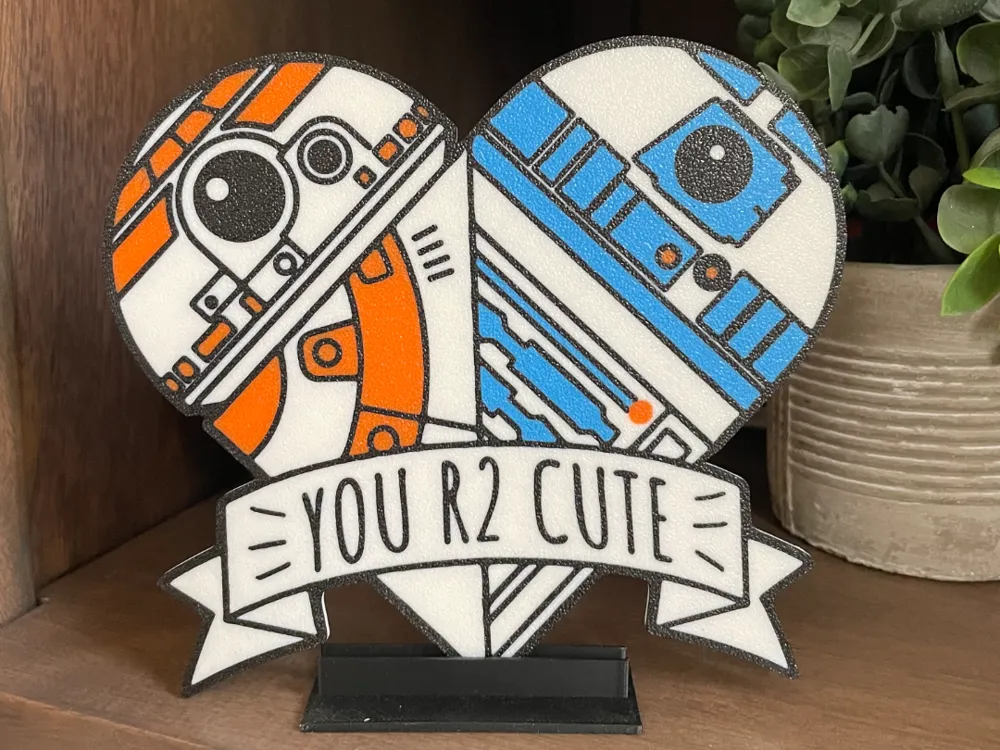 R2D2 Valentine 4 color / Display / Star Wars / art by 3D Prints This ...