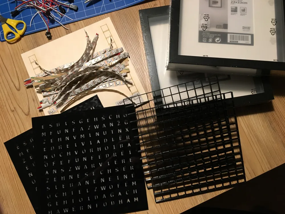 12x12 grid for WS2812B LEDs (Word Clock) by NeoTrace - MakerWorld