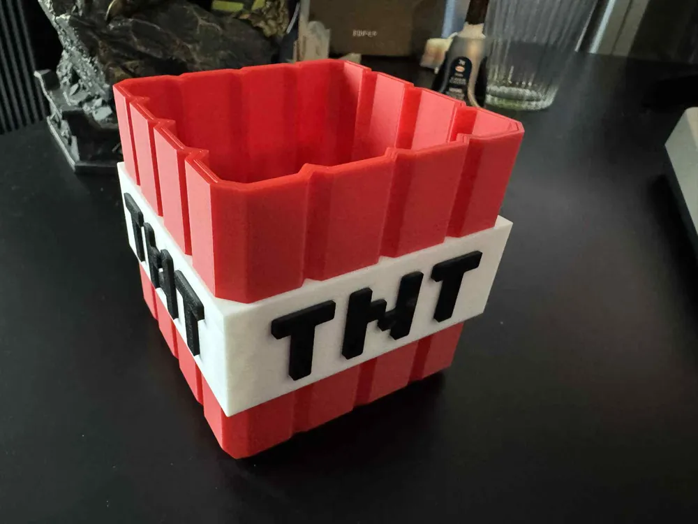 Parametric Minecraft TNT Box with Handle - Free 3D Print Model - MakerWorld